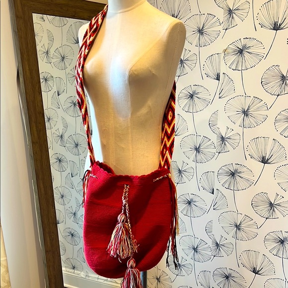 wayu | Bags | Handmade Colombian Bag Red Woven Shoulder Bag | Poshmark
